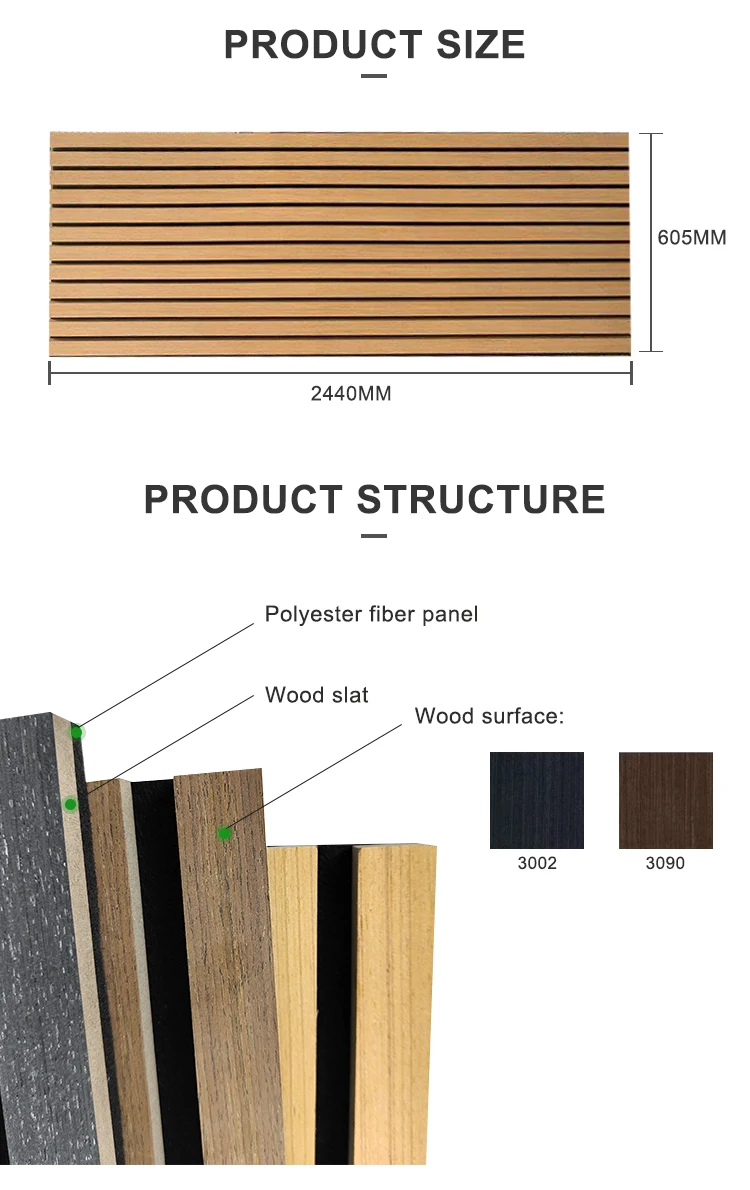 Hengjiu Wood Strip Polyester Sound-absorbing Board Mdf Wall Panels Wood ...