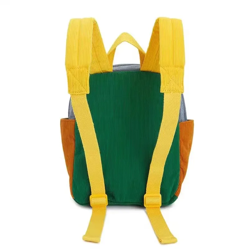 Custom Cute Kids Corduroy Mini Backpacks Colorblock Design Durable ...