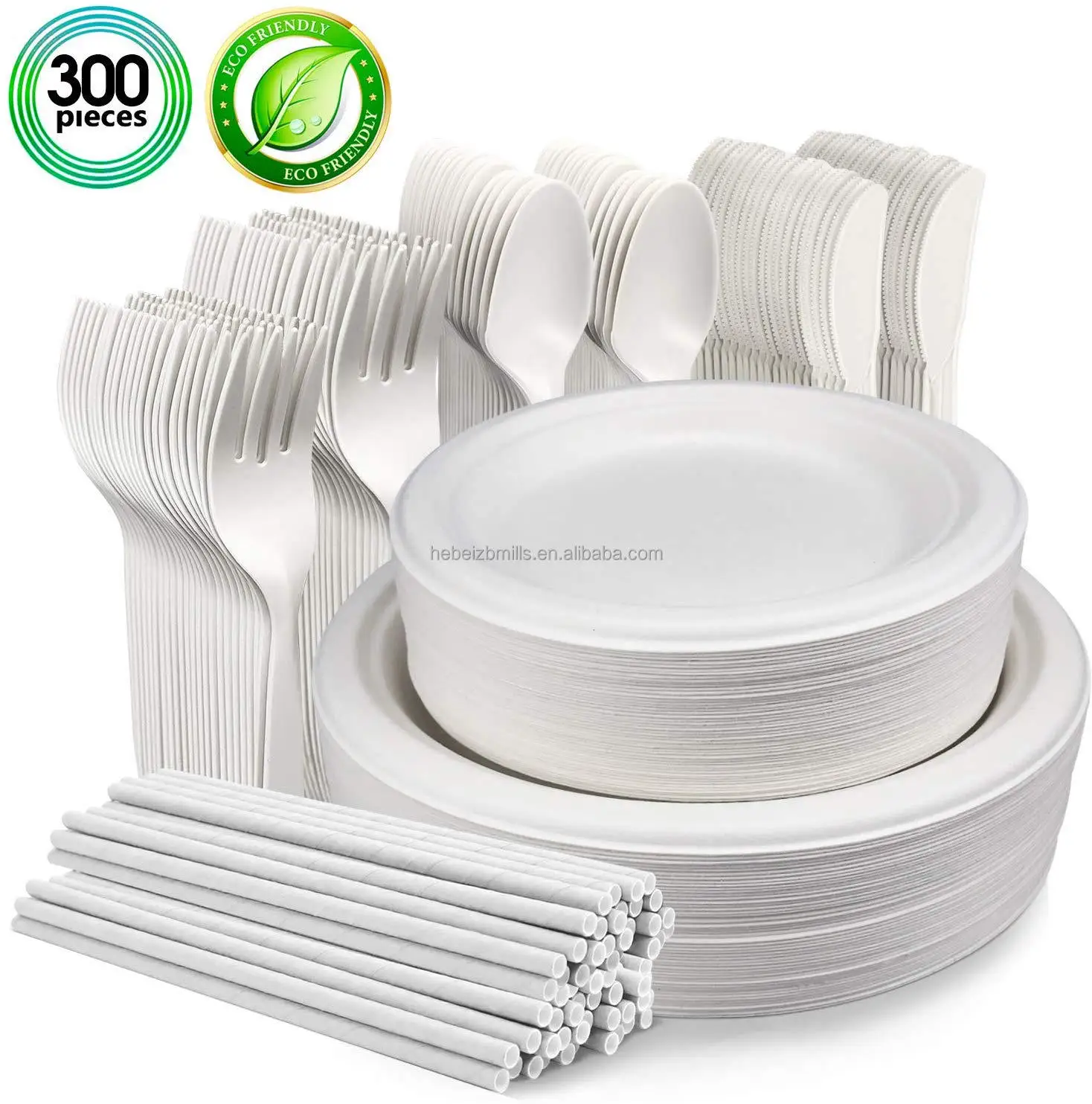 172 Pieces Compostable Eco Party Set Serves 20 Guests Eco-friendly ...