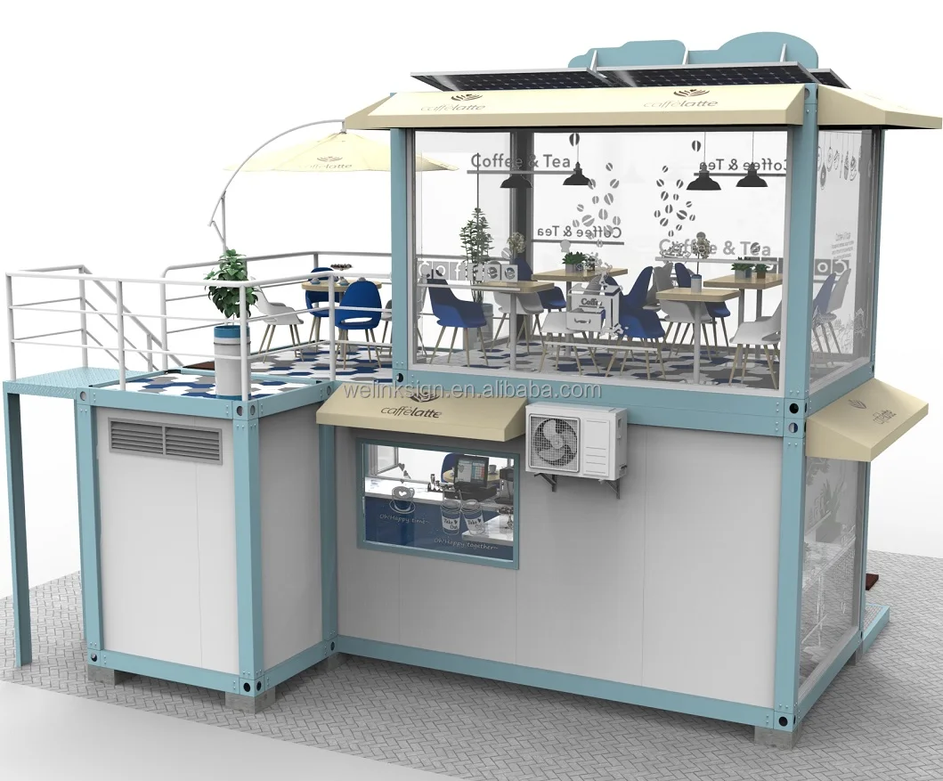 Cup Shape Coffee Shop Kiosk - Modern & Durable Design