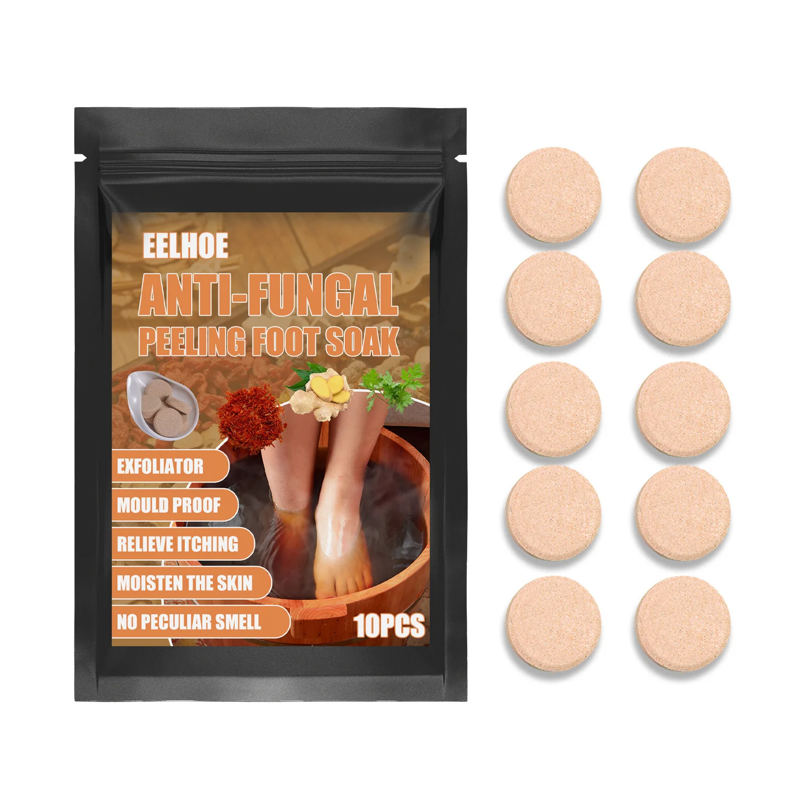 Eelhoe Ginger Anti-fungal Peeling Foot Soak Effervescent Tablets Foot ...