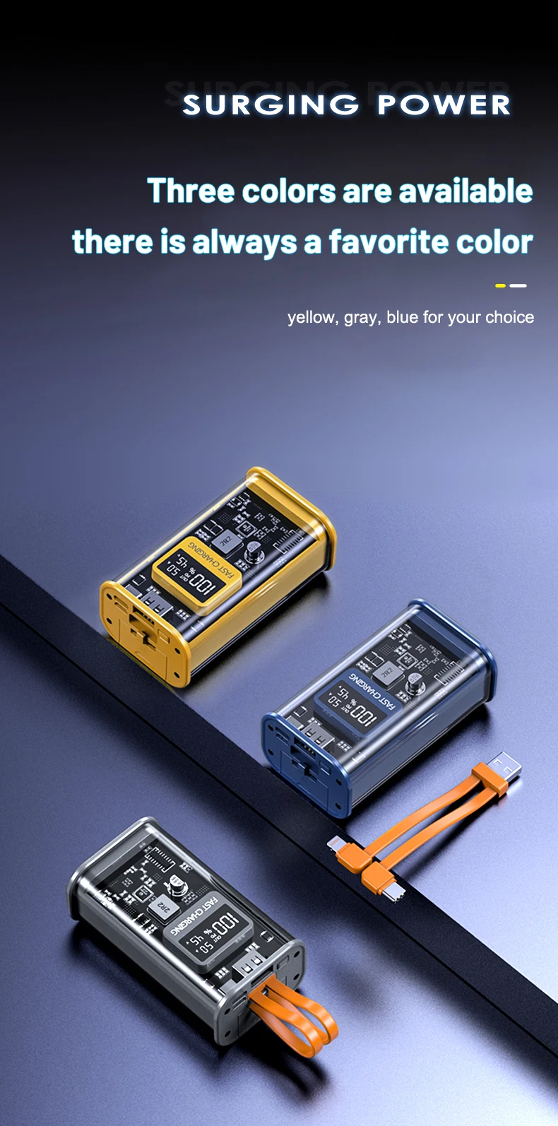Mini Power Bank Cable Factory Price Power Banks with 4 Lines Built in ...