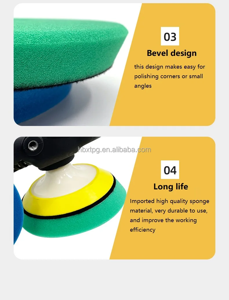 Auto Mobile Detailing Hard Sponge Buffing Pad Bevel Type Maroon Color ...