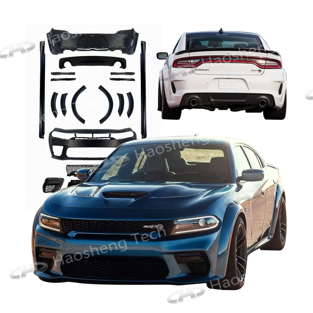 Charger SRT Hellcat Style Front Bumper Lip With Lamp Hole PP Car ...