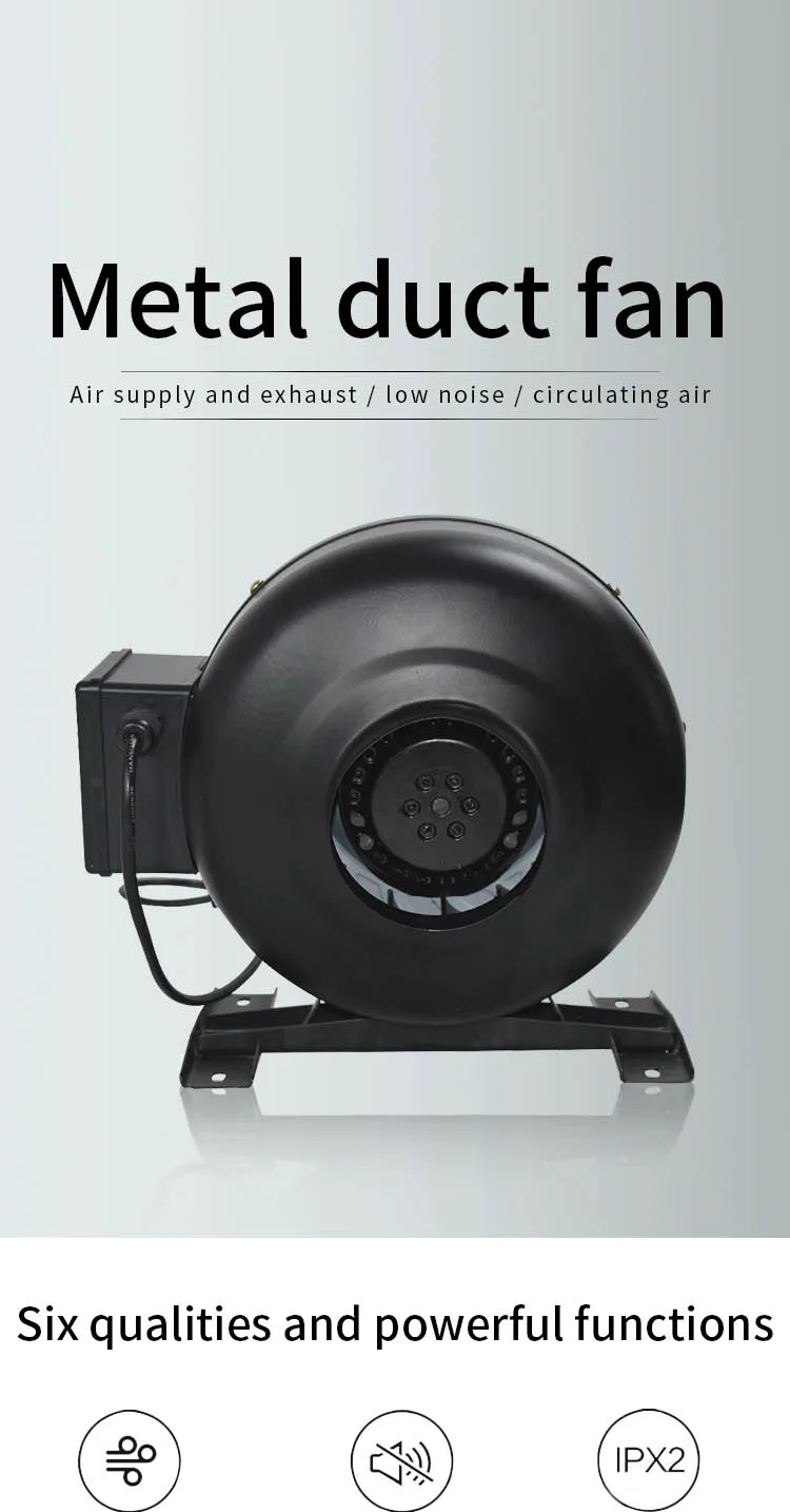 Powervent Inline Duct Exhaust Fan,Galvanized Steel Grey Baked Enamel,4 ...