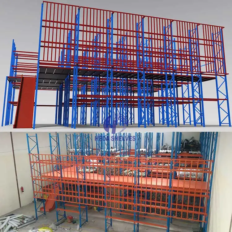 Warehouse Storage Rack Second Floor Mezzanine Heavy Duty Steel ...