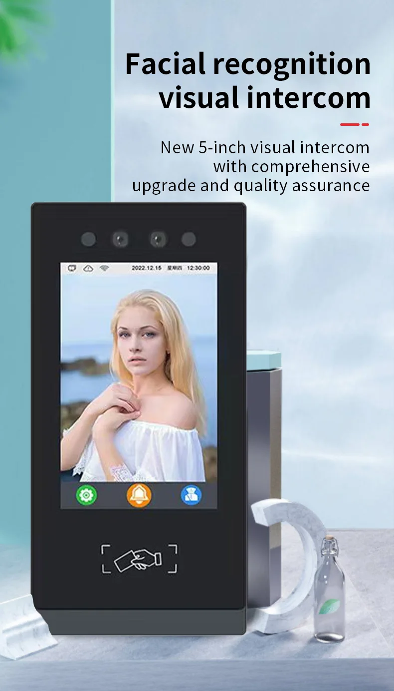 90s Facial Recognition Visual Intercom Doorbell Access Control System,5 ...