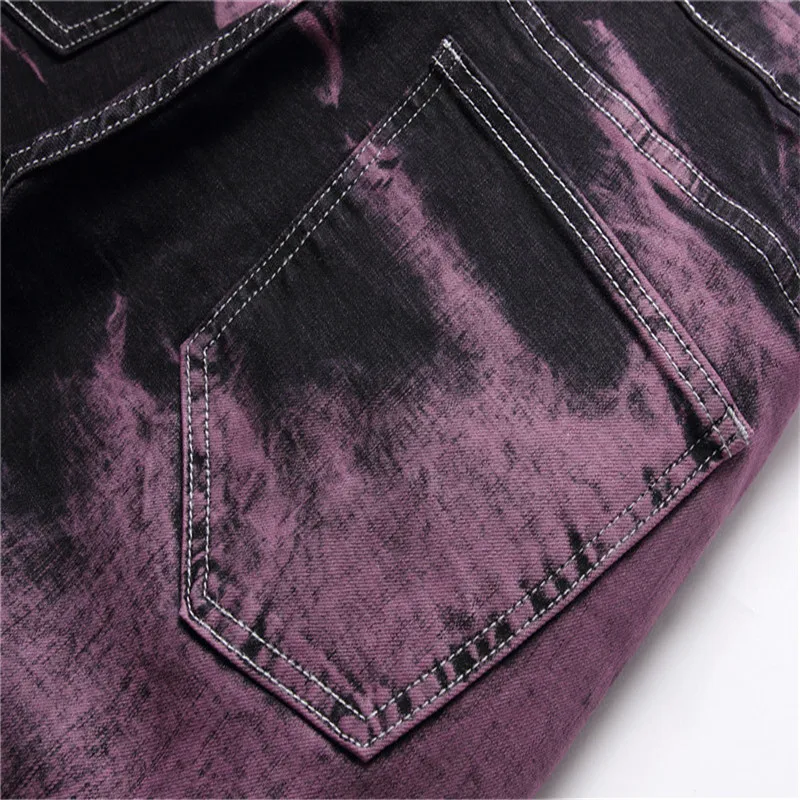 Gingtto Custom Stretch Ripped Jeans Skinny Jeans Men Purple Jeans - Buy ...