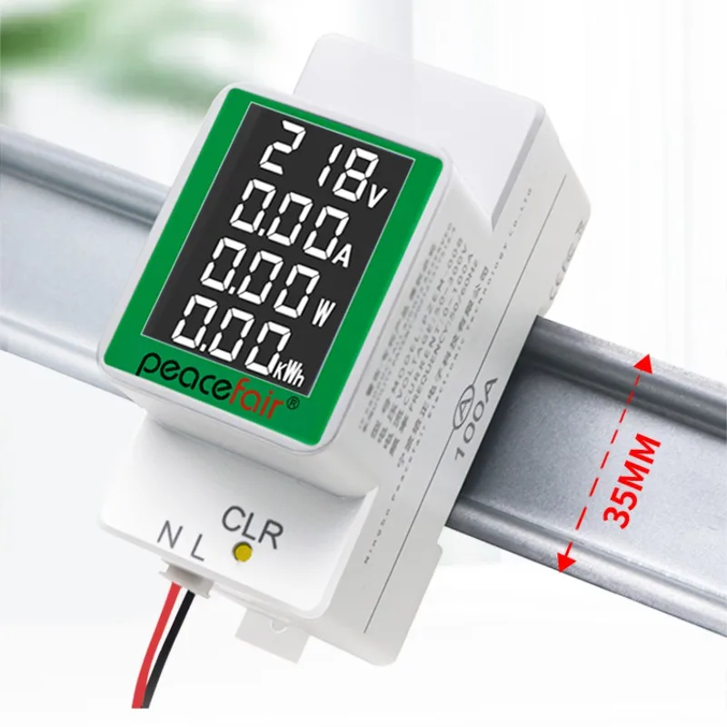 Din Rail Electricity Digital Power Energy Meter Watt Kwh Wattmeter ...
