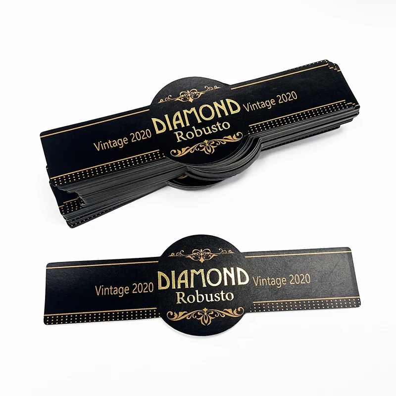 Luxury Cigar Label Band Custom Emboss Gold Foil Stamp Sticker Label For ...