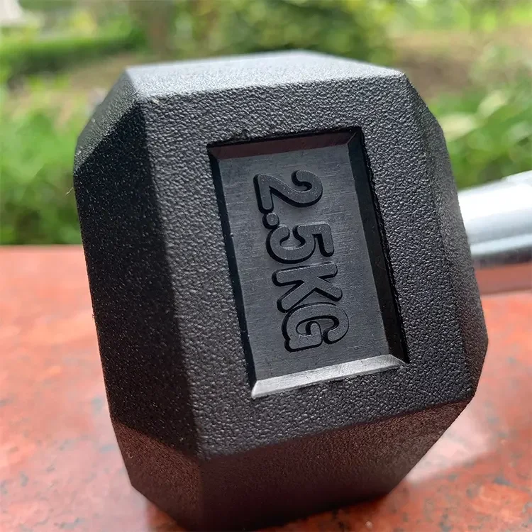 Cheap Price Hexagonal Rubber-Coated Dumbbell Set for Gym