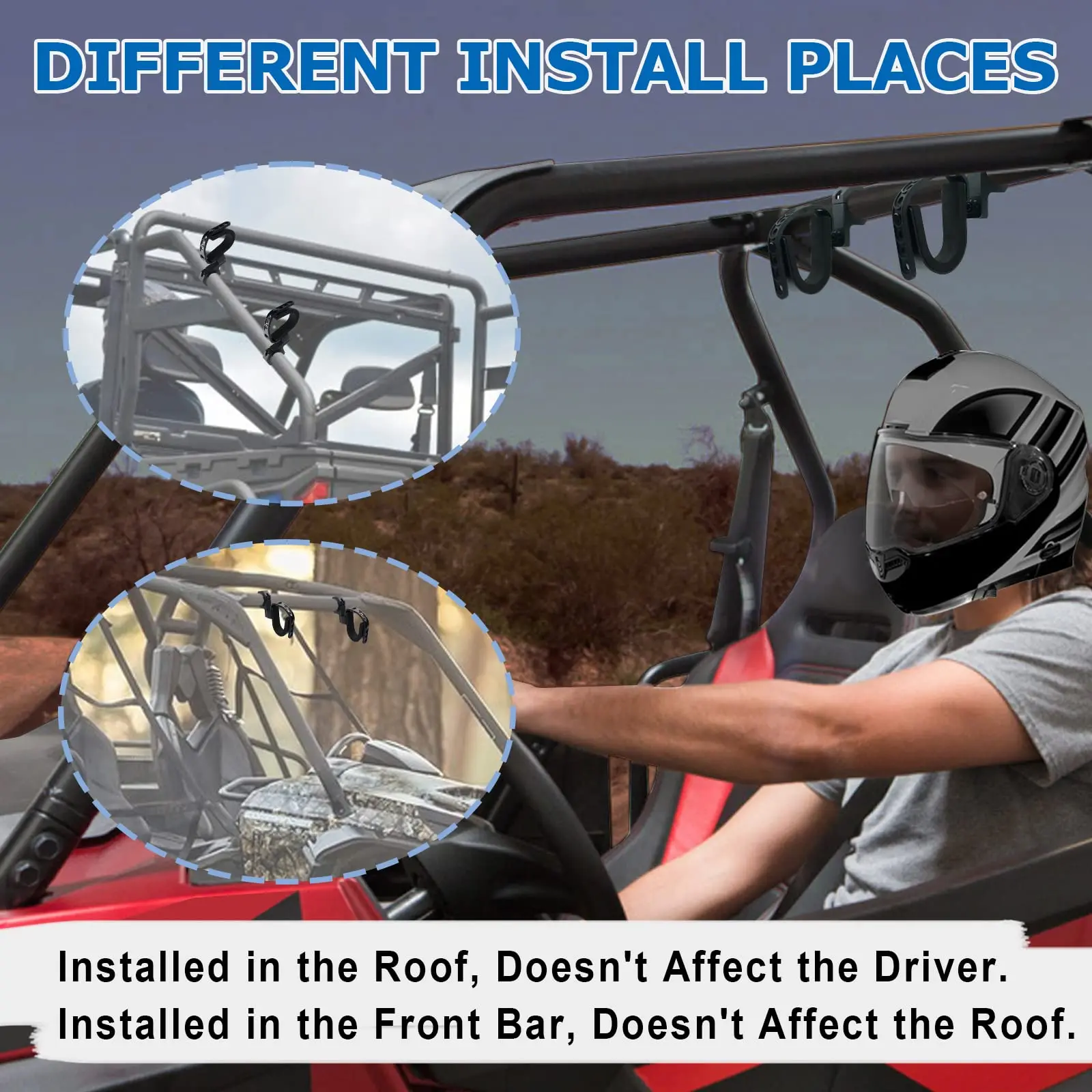 Kemimoto UTV Overhead Gun Holder - Fit for Polaris Ranger