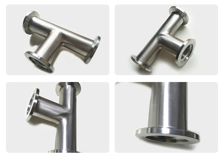 KF40 KF50 KF Tee Elbow SS304 Vacuum Pipe Fitting ISO-K