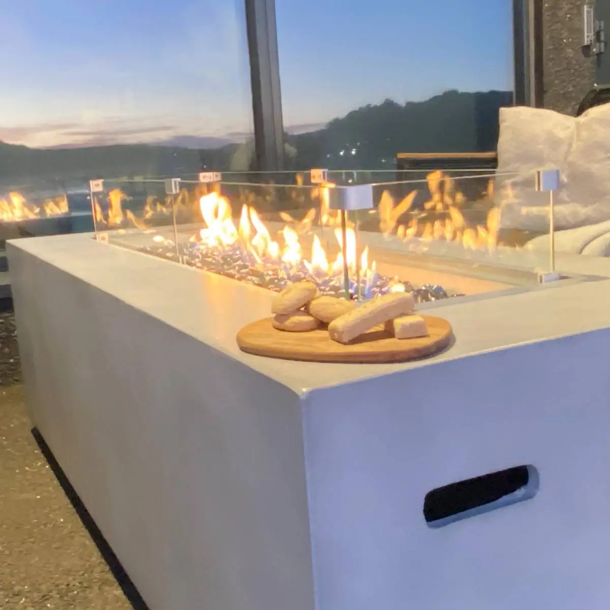Outdoor Gas Fireplace Concrete Coffee Table Smokeless Gas Fire Table ...