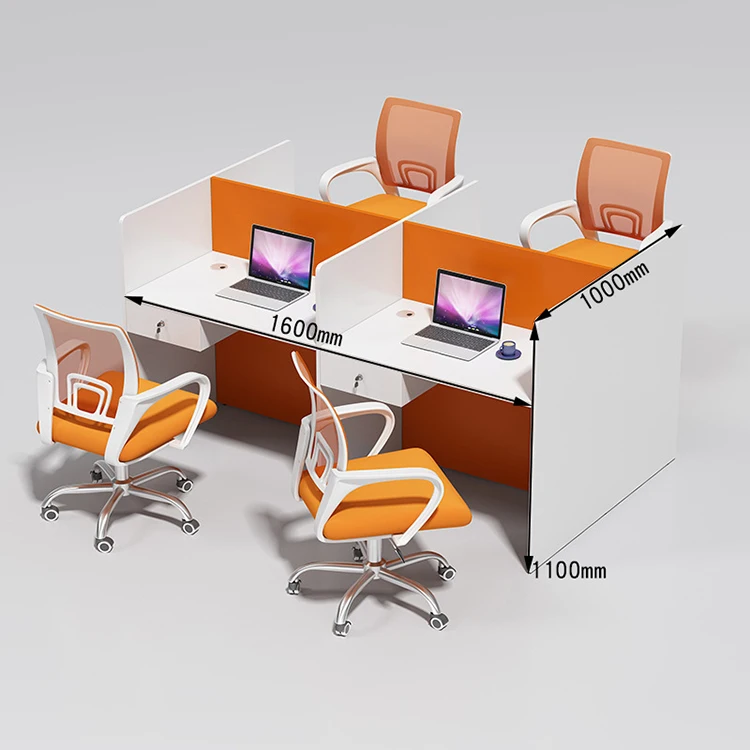 Modern Office Cubicle Partition Shared Workspace Modular 4 Seater Work ...