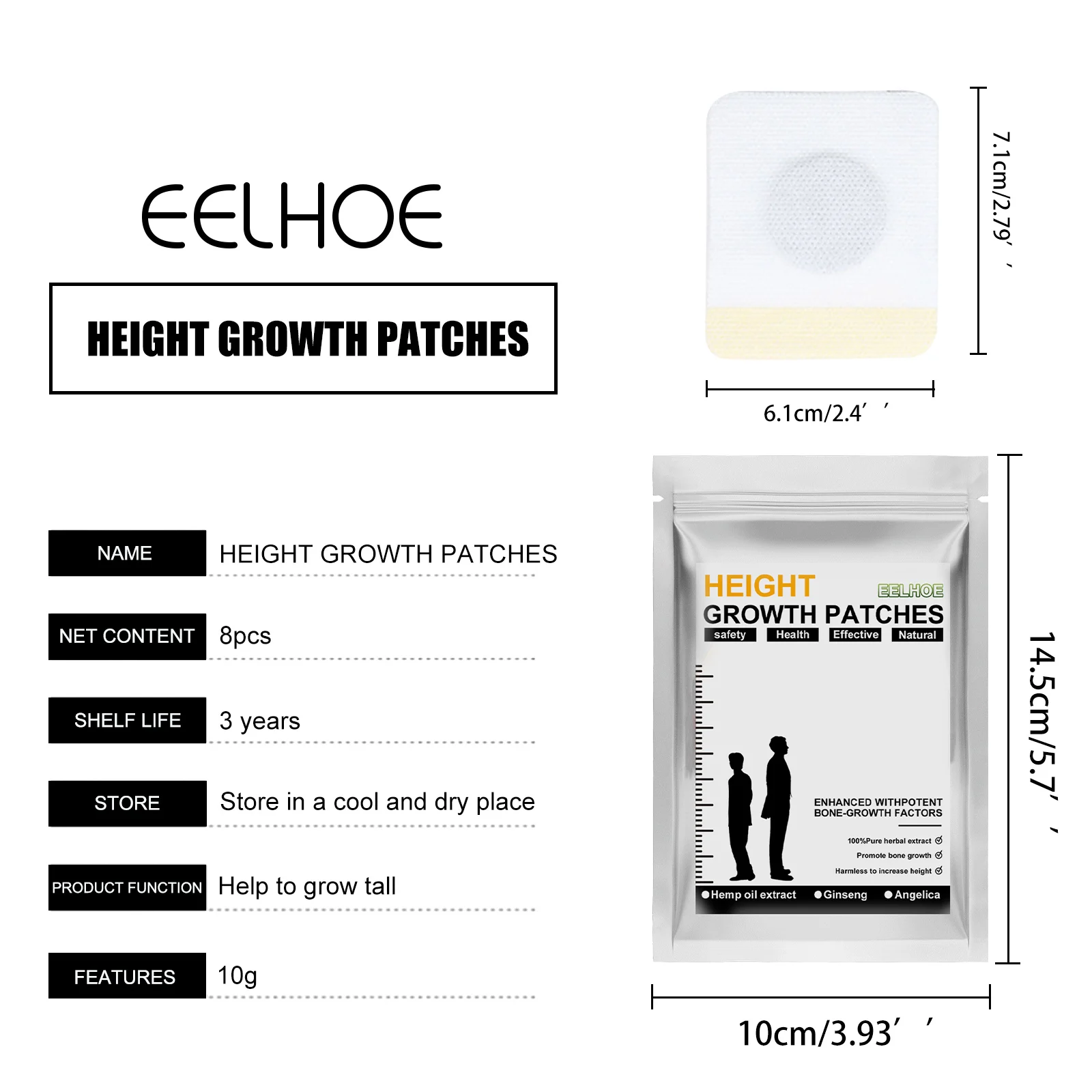 Height Increase Foot Patch Conditioning Body Grow Taller Plaster ...