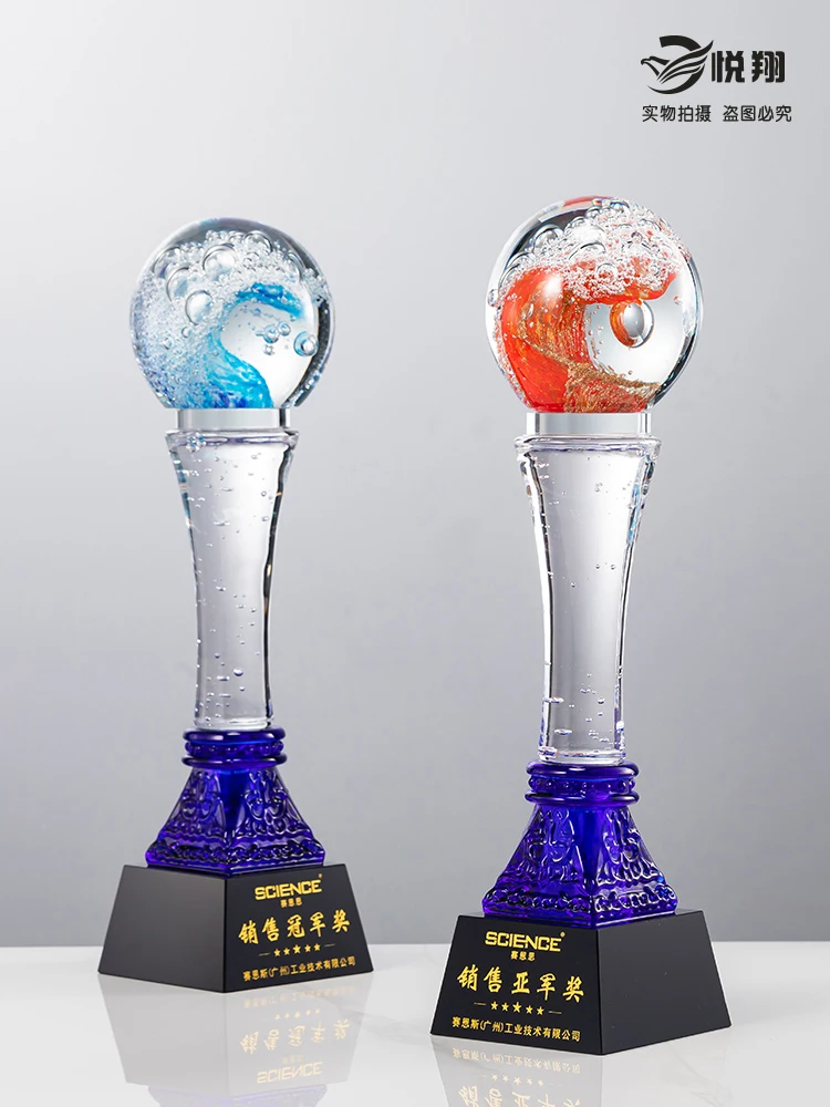 Crystal New Design Custom Wholesale Glass Crystal Shield Trophy Crystal ...