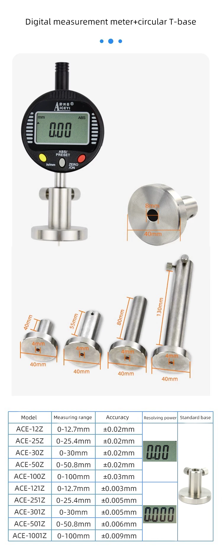 0-12.7mm Precision Digital Depth Indicator - AICEYI ACE-12