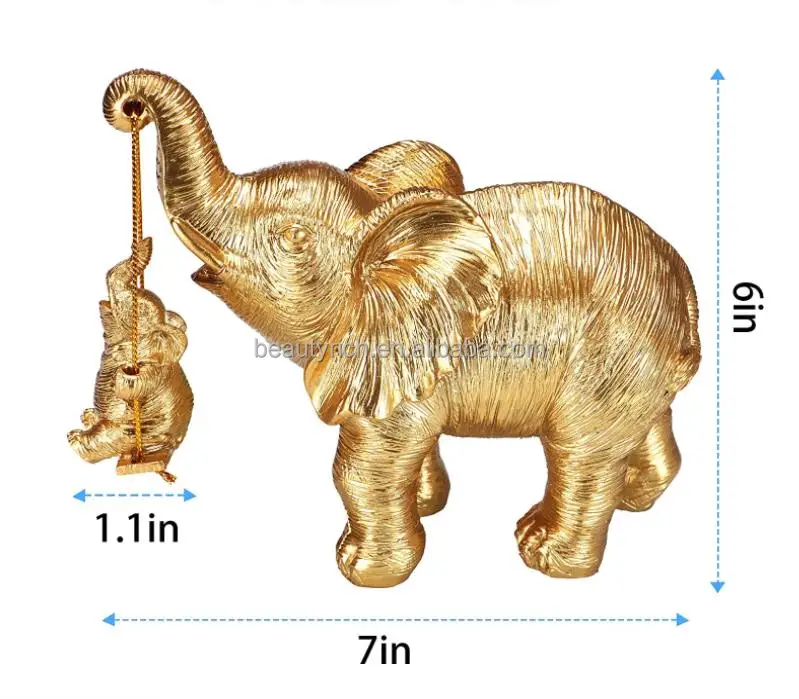 Gold Elephant Decor Brings Good Luck,Health,Strength. Elephant Gifts ...