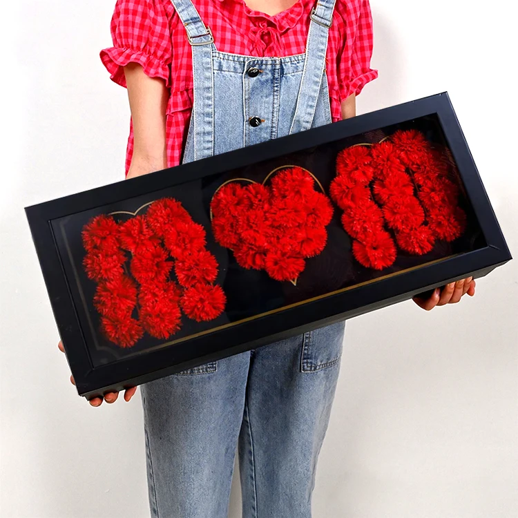 Luxury Packaging - Mom's Flower Box Gift I Love Mom Box