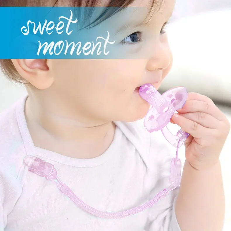 100% Safe Food-grade PVC Pacifier Chain n Dummy Clip Baby Pacifier ...
