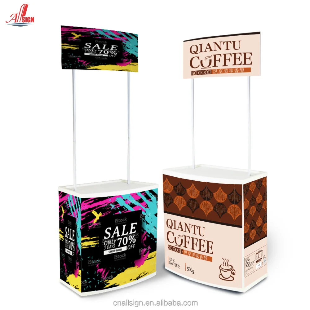 Customized Trade Show Booth Counter Advertising Exhibition Table For ...