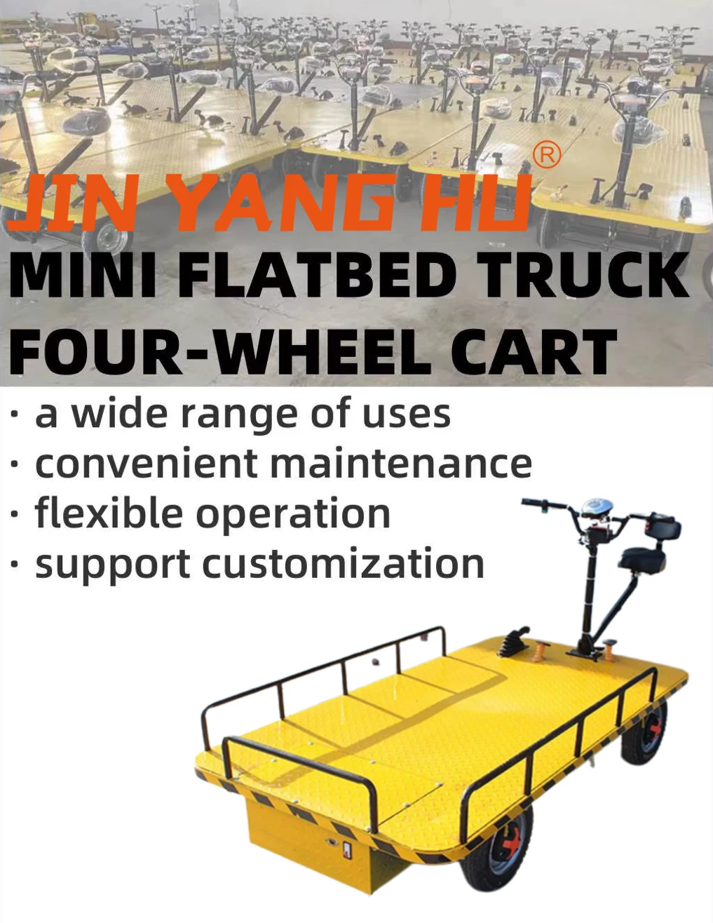 JIN YANG HU Electric Drive Mini Flatbed Truck - 1 Ton Capacity