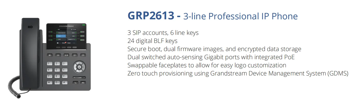 Grandstream Grp(2612/p/w/2613/2614/2615/2616/2624/2634)carrier-grade Ip ...