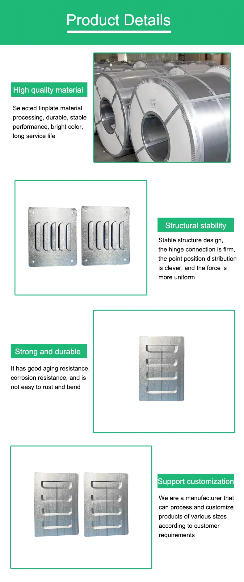 Louver Wooden Box Ventilation Panel Galvanized Iron Sheet Air Vent ...