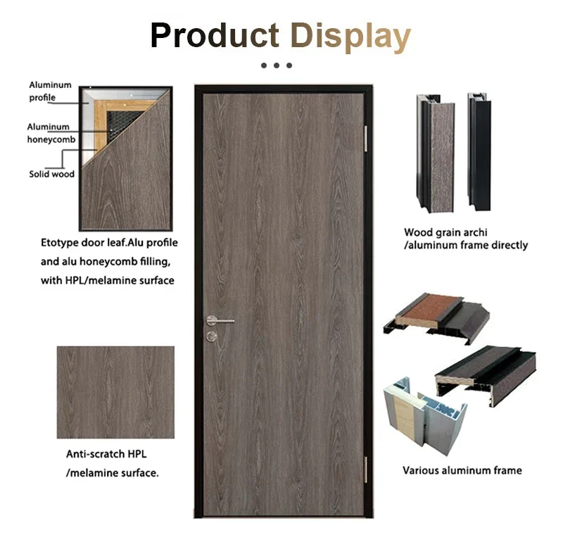 Foshan Custom Made Interior Wood Door With Metal Frame Hotel Wooden ...