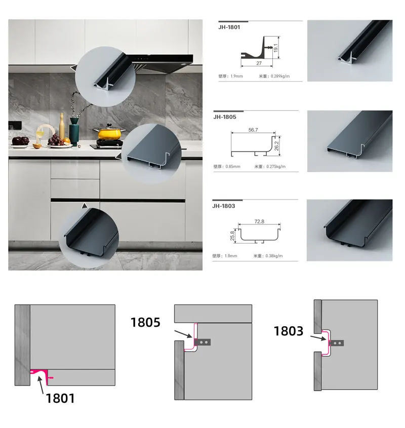Smart Bathroom Frame - High-Quality Aluminium Handless Rail System