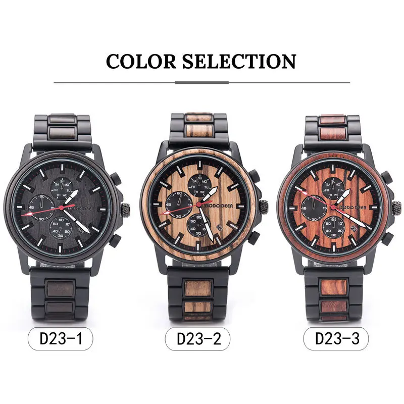 DODO DEER Luxury Men's Business Quartz Watch with Zebrawood Band
