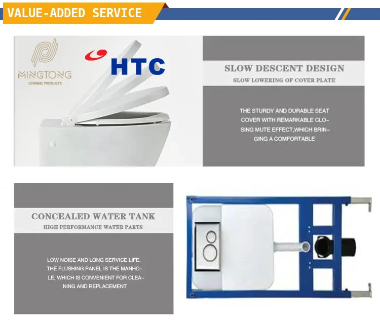 Wall Toilet Concealed Water Tank Cistern Sets P-trap Back To Wall ...