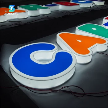 Full Lit Brand Logo Acrylic Letters Whole Luminous Acrylic Sign For ...