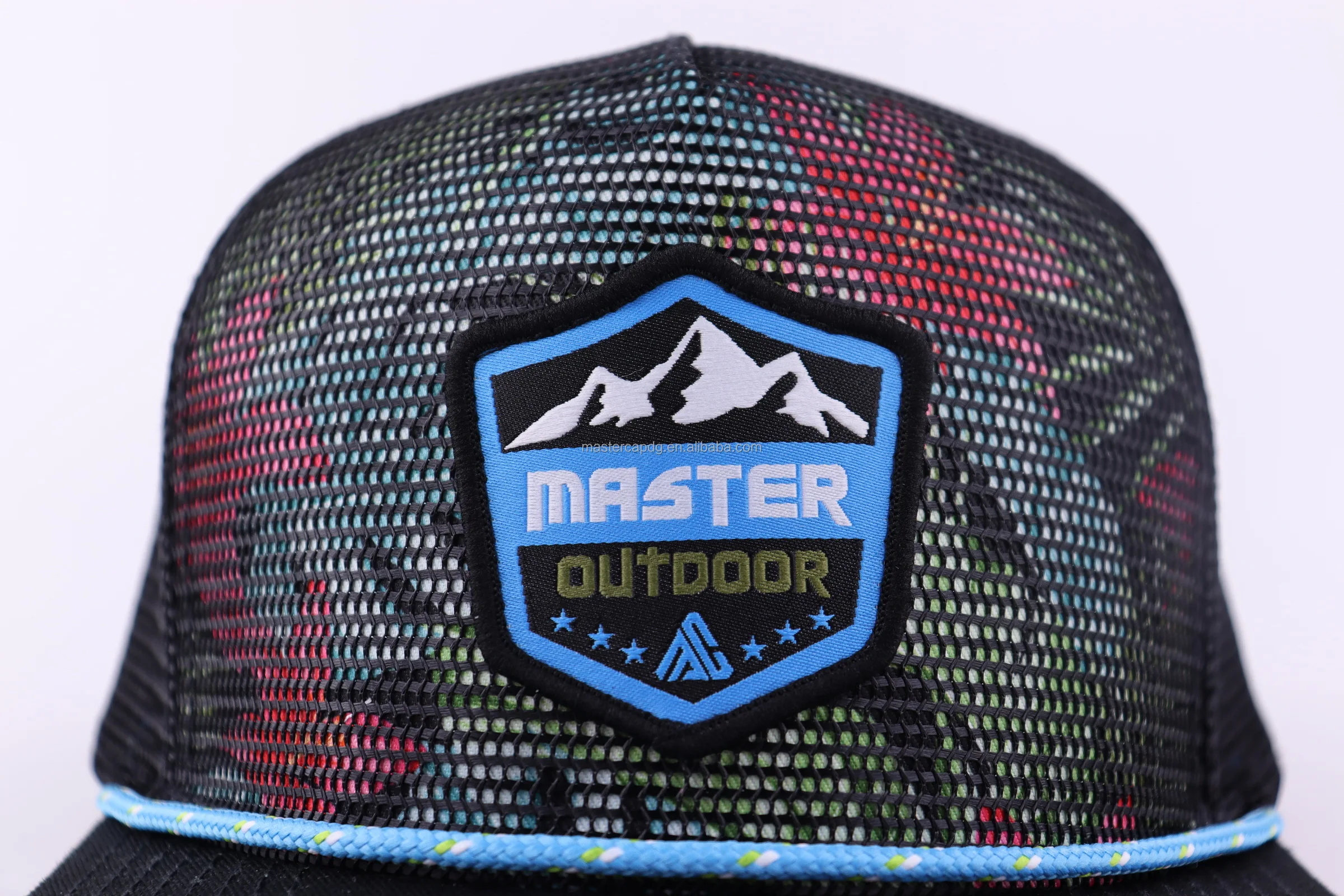 Custom 5-panel Snapback Cap Breathable Mesh Fabric With Label Patch ...