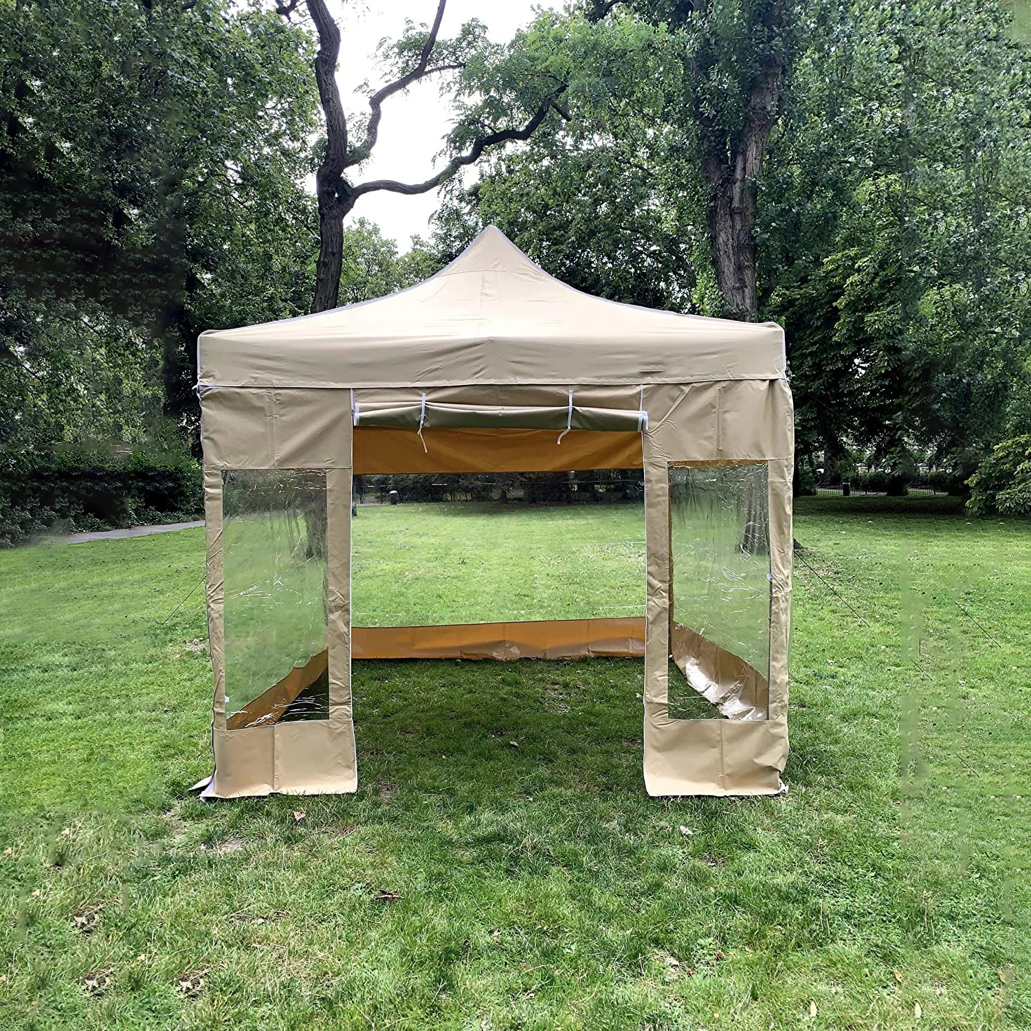 10x10 Waterproof Gazebo With Clear Transparent Sidewall All Seasons ...