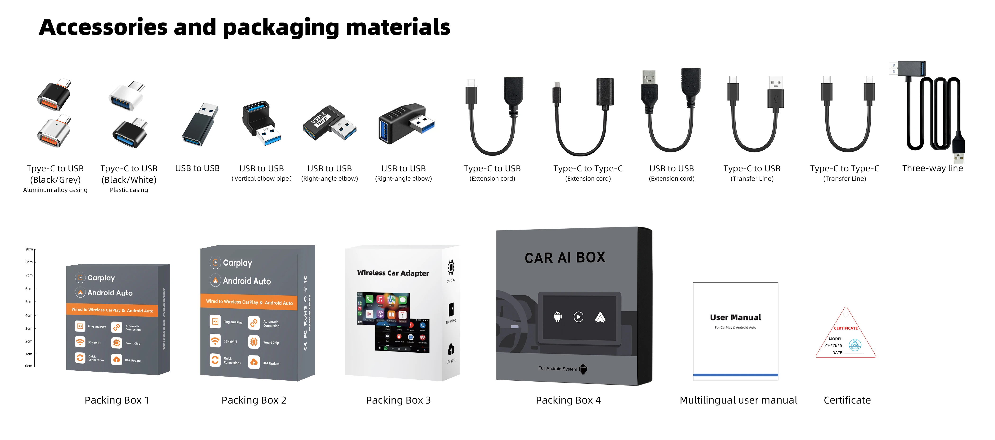 EKIY Car Android Box New Wireless 3 in 1 Carplay Android Auto Airplay ...