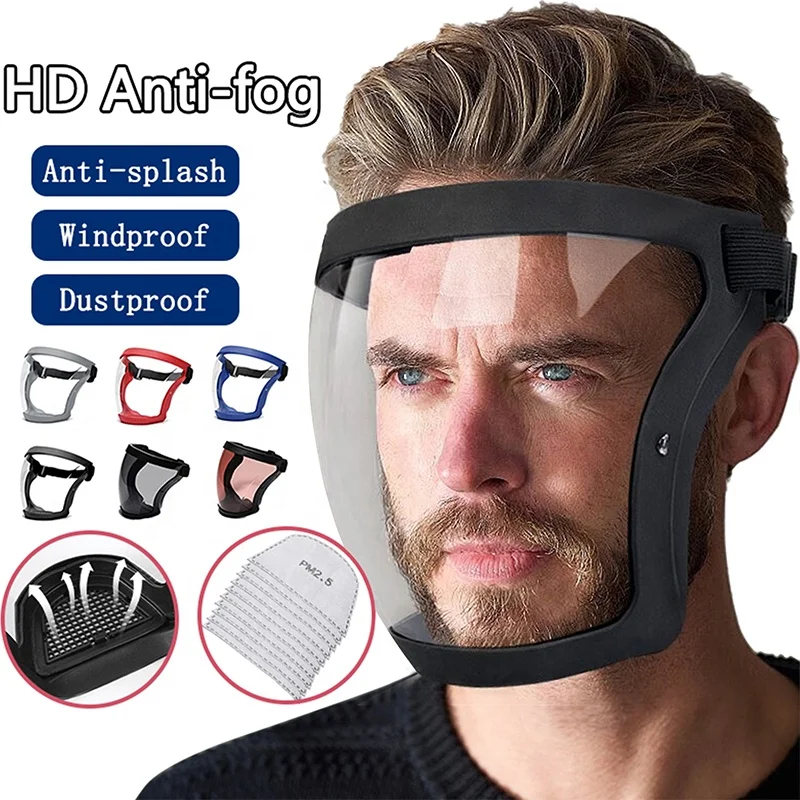 Transparent Full Face Shield Splash-proof Windproof Anti-fog Mask ...