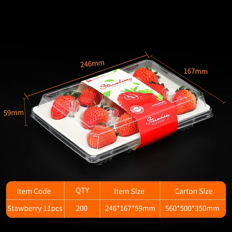 Custom Supermarket Fruits Container - 500g Strawberry Packaging
