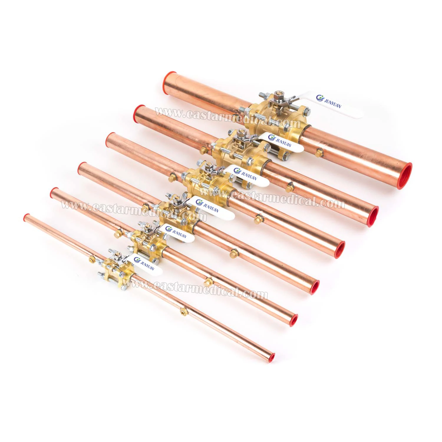 Three Piece Medical Gas Lockable Line Valve Construction Dual Port ...