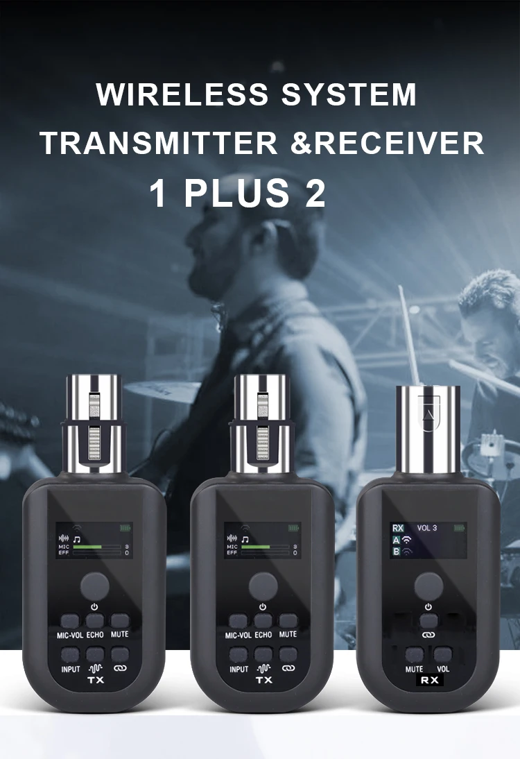 Professional Wired To Wireless Microphone Wireless Plug-on Xlr ...