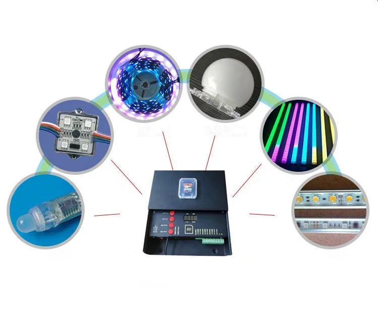 Programable RGB Color Led DMX TTL Controller SD Card Led Lighting ...