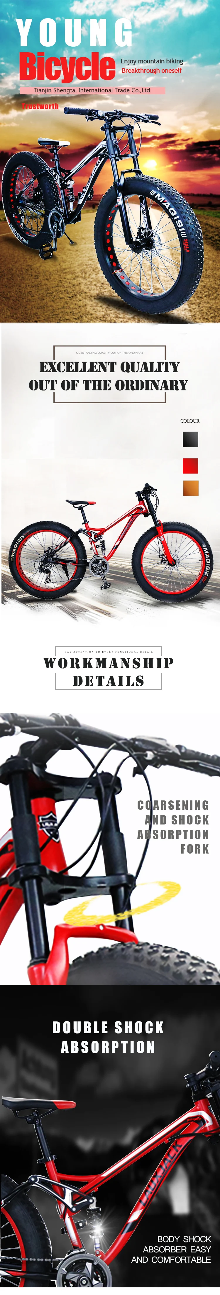 High Quality 24 Speed 26 Inch Big Wheels Mtb Fat Tire Beach Snow ...