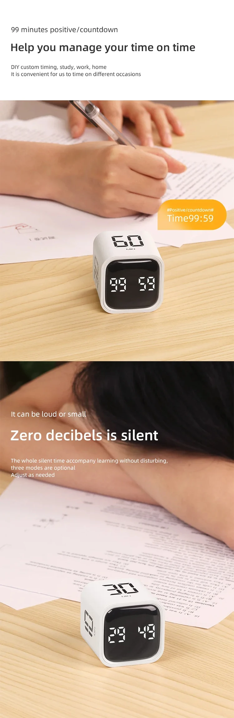 Time Management Smart Kitchen Timer Cube Study Visual Timer For Kids Digital Timer - Buy Small ...