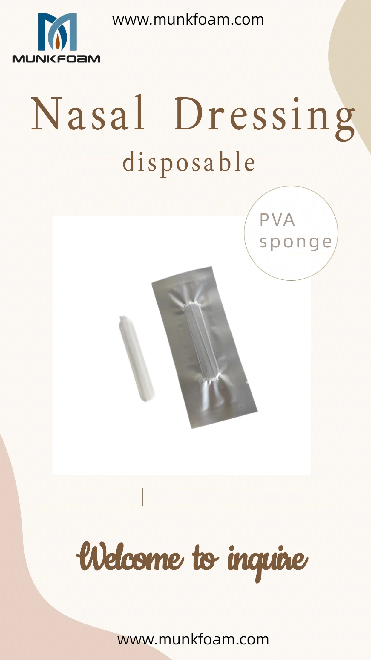 PVA Nasal Tampon Dressings Nasal Kit Hemostatic Dressing PVA Nasal ...