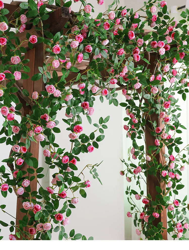 Wholesale Simulation Rose Rattan Fake Flowers Rattan Vine Plastic ...