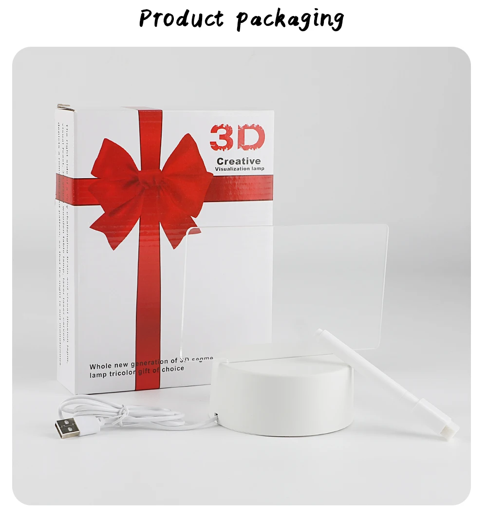 Custom Usb Creative 3d Led Night Light Diy Note Board Message Board Usb ...