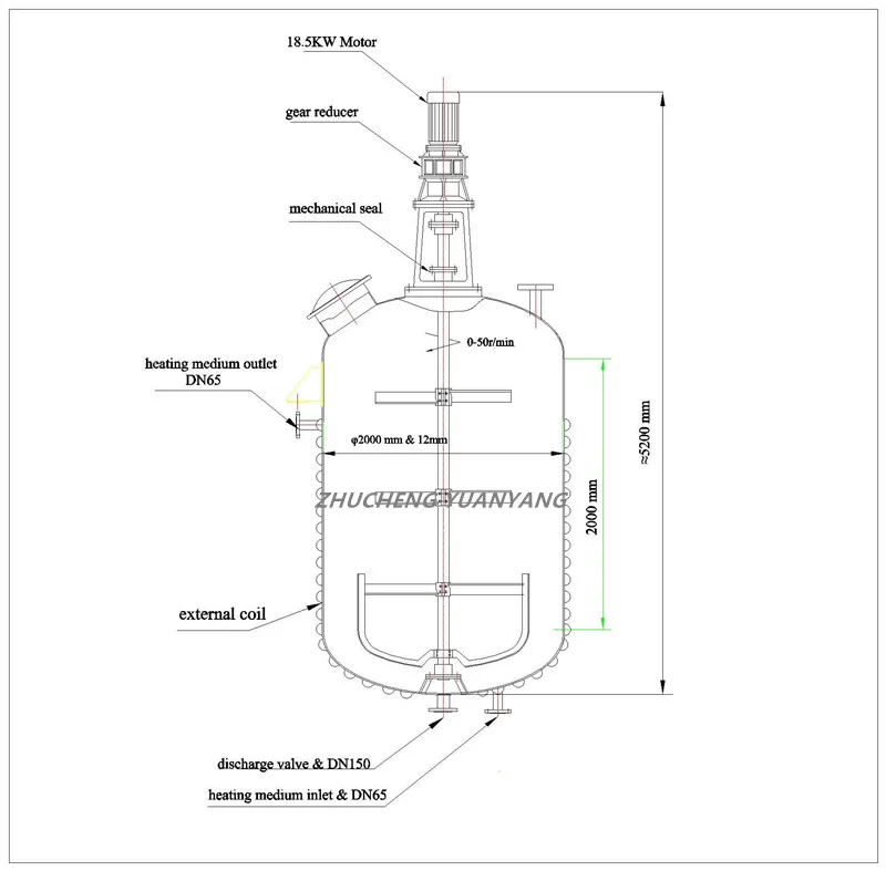 8000L Stainless Steel Reactor for Polyester Resin Production