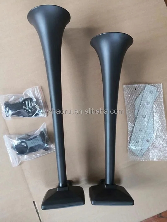 Chrome/black Color Hadley Air Horn 22inch 19inch 2pcs For Truck Train ...