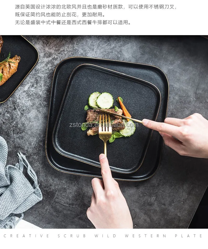 3 Size Black Dishes for Serving - Complete Tableware Set